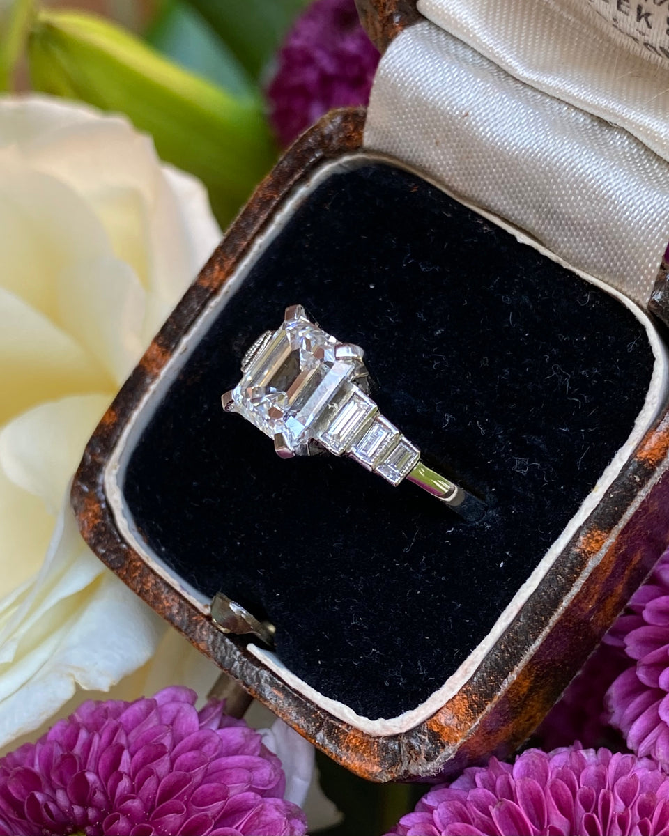 Art Deco Diamond Solitaire Ring Platinum 2.34ct – Philip Lloyd Jewellers