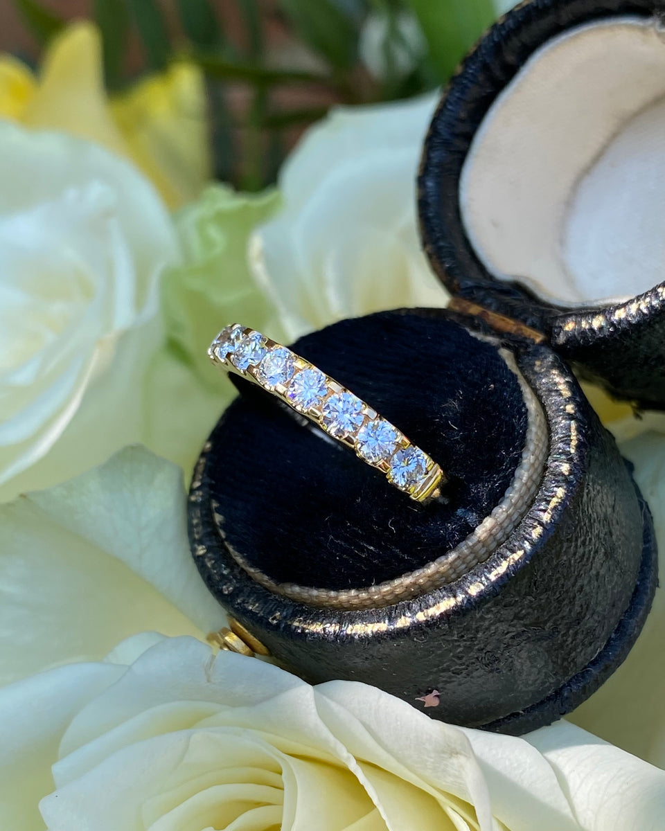 Brilliant Cut Diamond Half Eternity Ring 18ct Yellow Gold 0.72ct – Philip Lloyd Jewellers